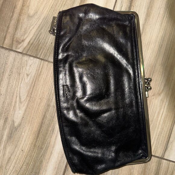 HOBO | Bags | Hobo International Black W Silver Hardware Leather Kiss ...